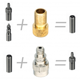 Ventiladapter Universalset Autoventil (AV) Fahrradventil (SV/DV)